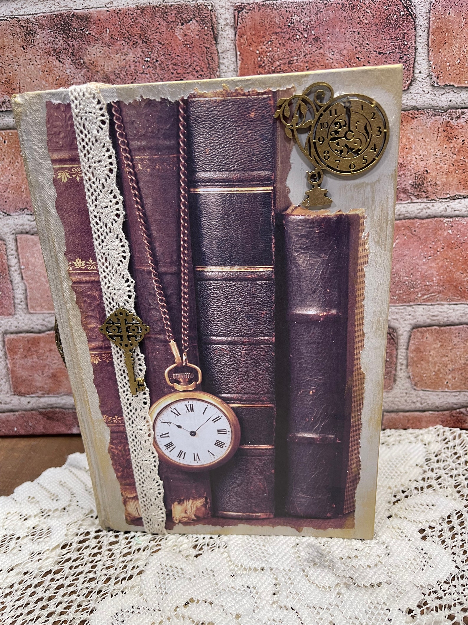 Upcycled Old Books With Scrapbook Paper and Decor - Etsy
