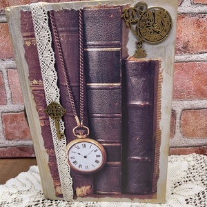 Upcycled Old Books With Scrapbook Paper and Decor - Etsy