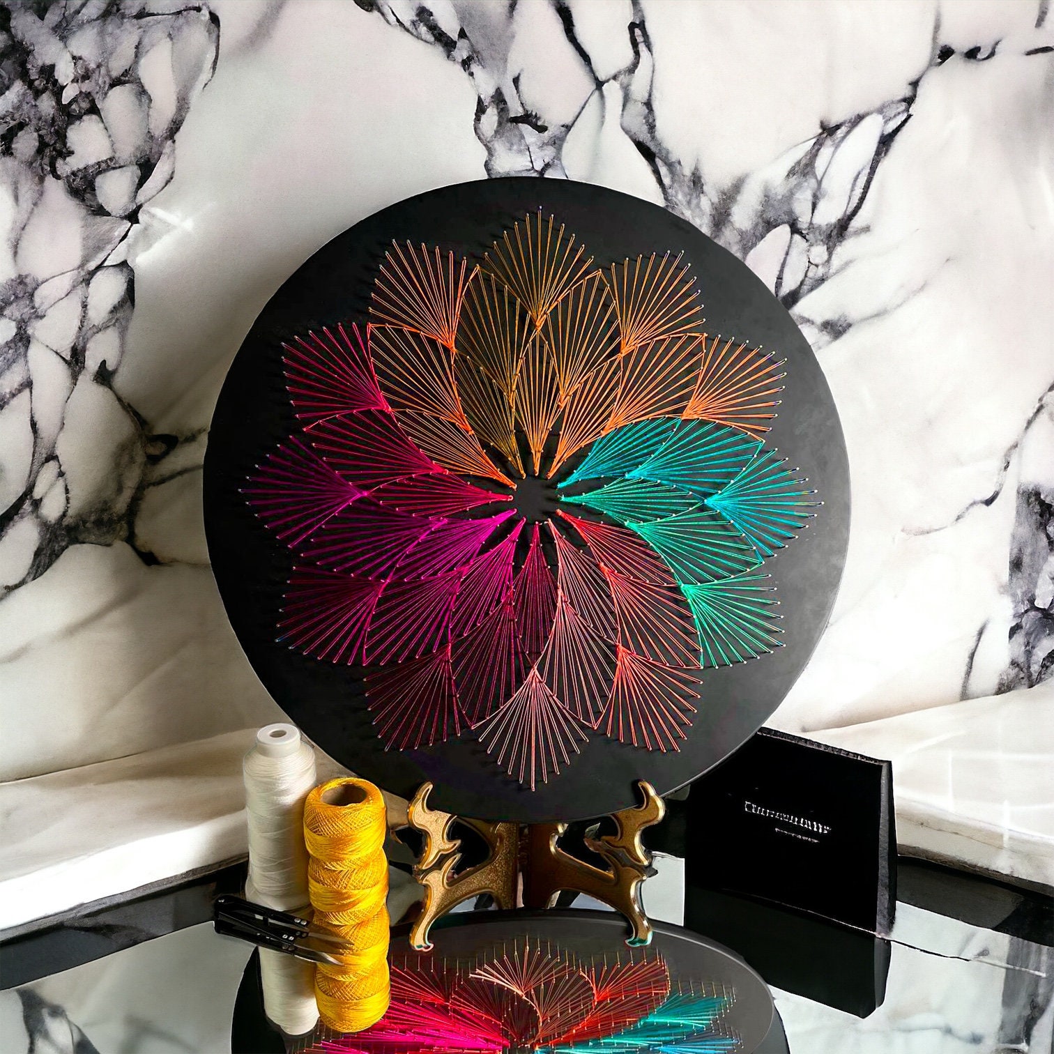 String Art Kit DIY String Art Craft Kit Mandala String Art Thread Art Meditation Handmade Wall ...