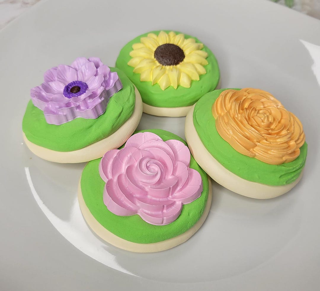 Fake Frosted Sugar Cookies - Spring Summer Floral Frosted Sugar Cookie ...
