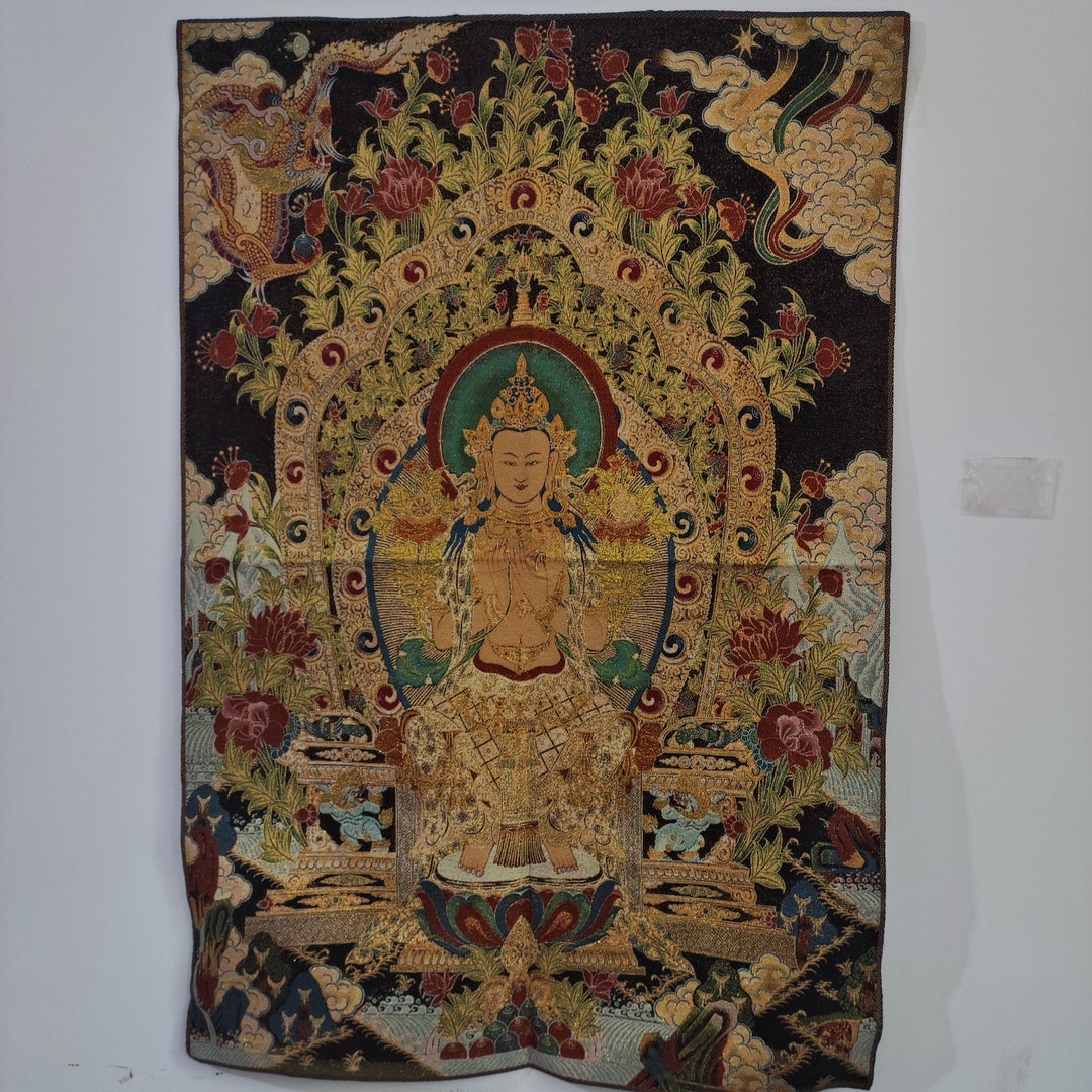 Tibetan Hand-made Kuanyin Master Guan Yu Statue Thangkas, Buddhist ...