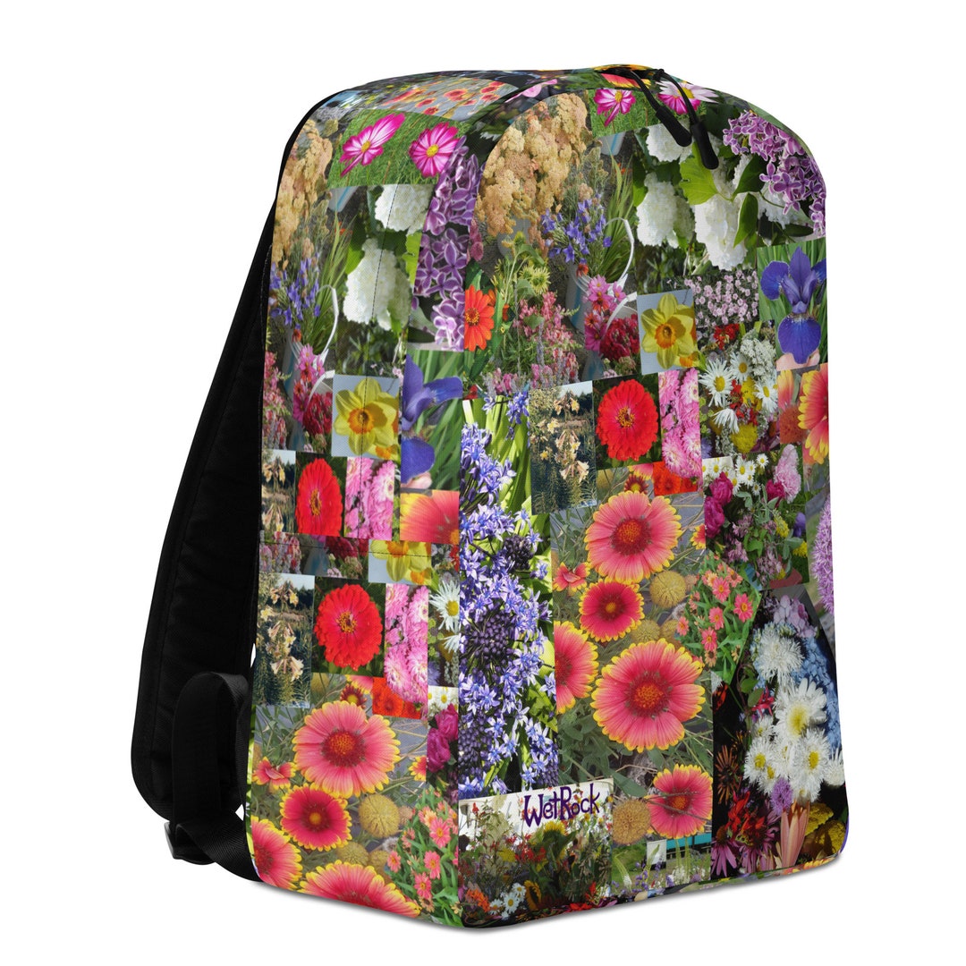 Simple Larger Backpack, "mixed Farm Flowers" Design Bag Satchel Pack ...