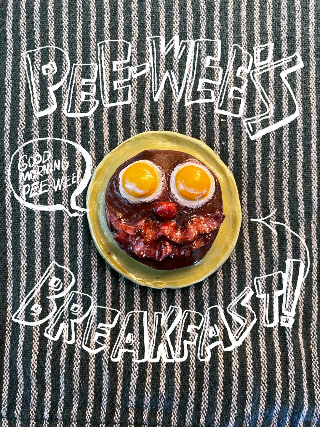 Handmade Pee Wee Herman Breakfast Magnet Tim Burton , Pee-wee Herman - Etsy