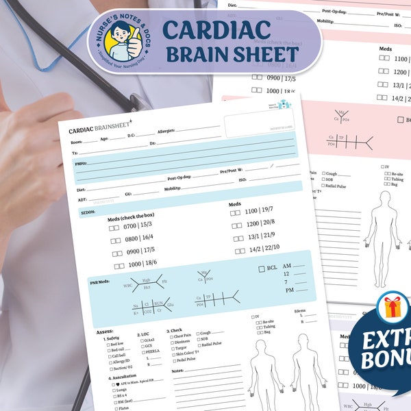 Cardiac Icu Brain Sheet - Etsy