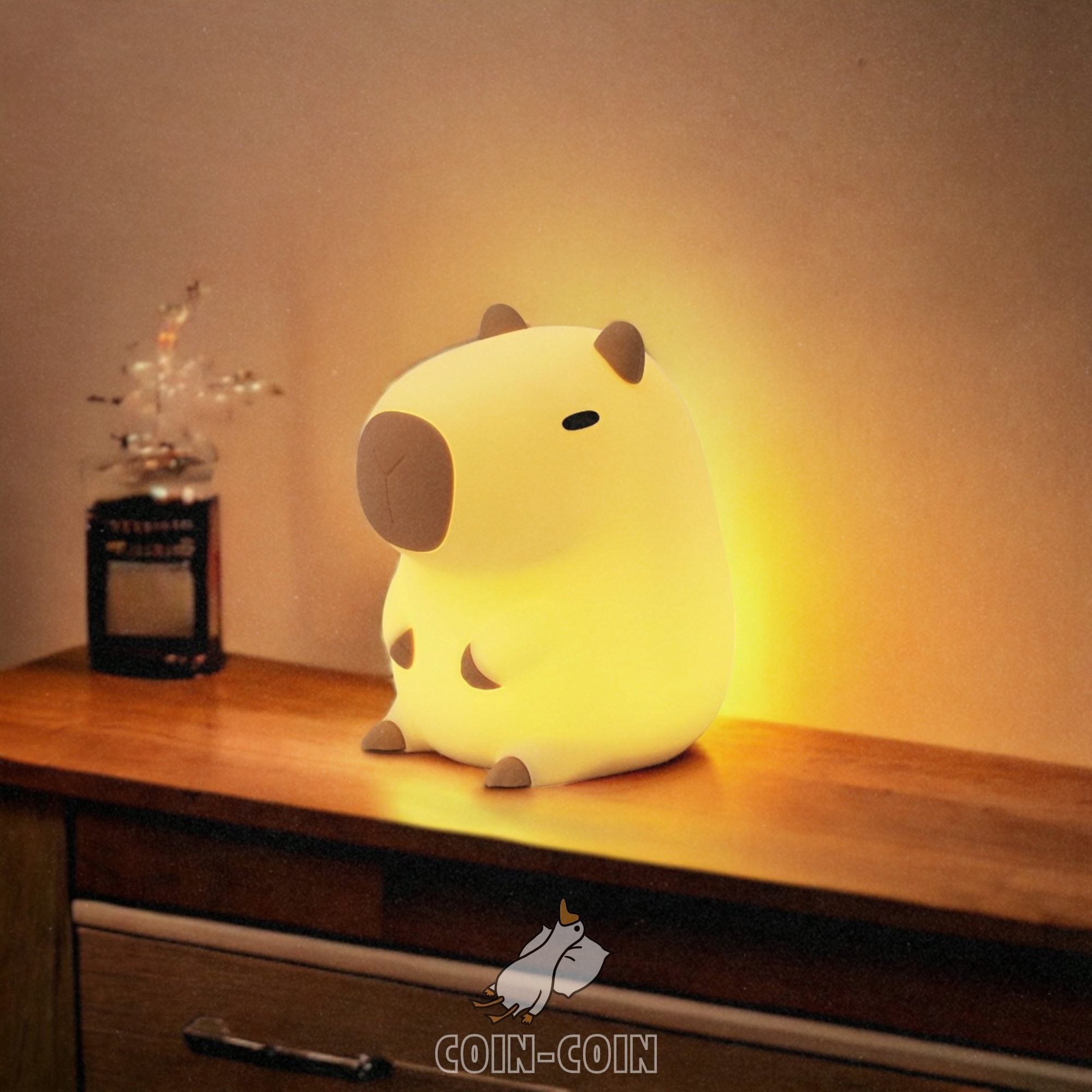 Adorable Capybara Night Light, Cartoon Desk Light, Funny Bedside Lamp ...