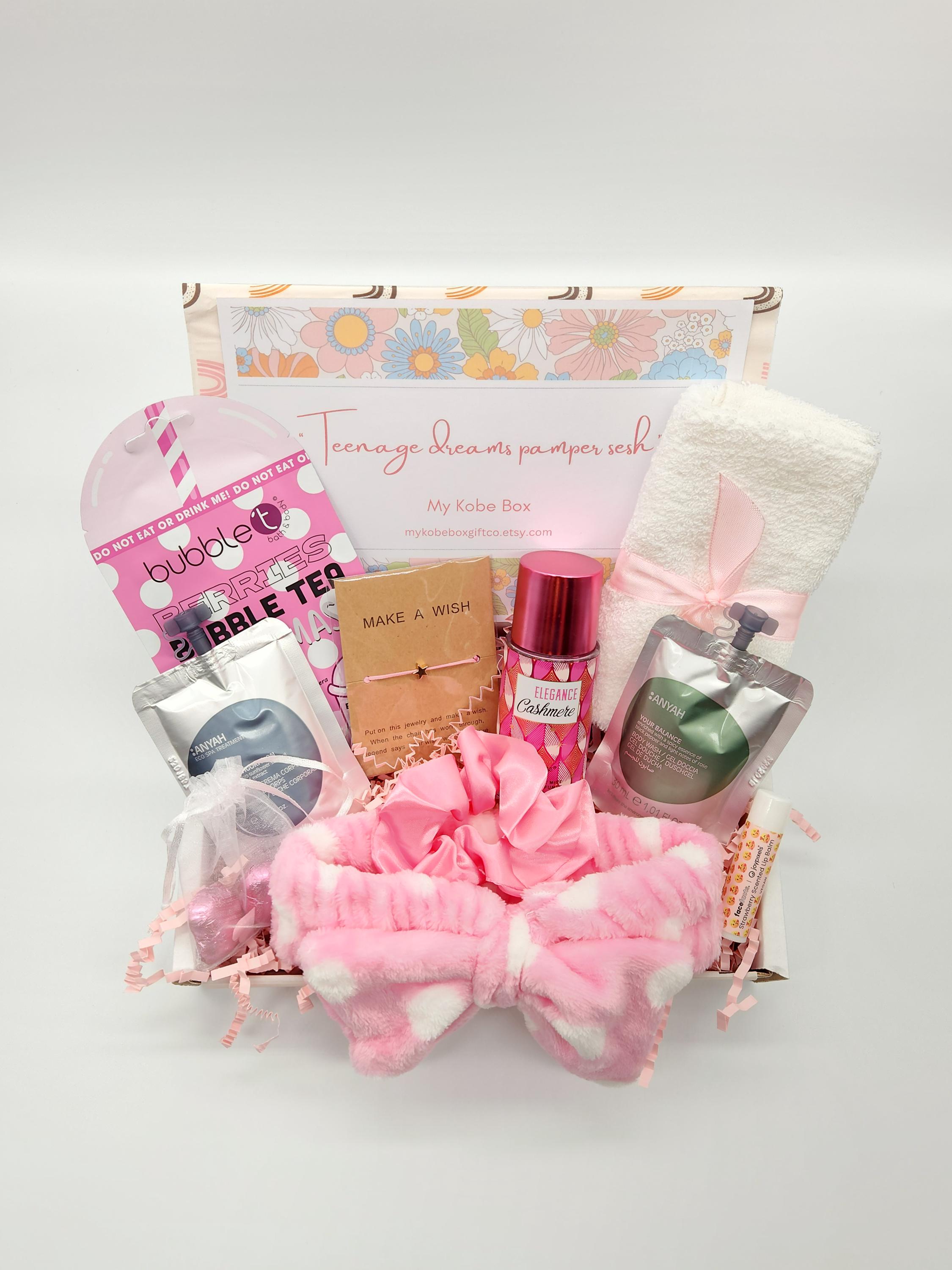 Tweens and Teens Pink Pamper Box, Party Gift, Girls Night, Movie Night ...