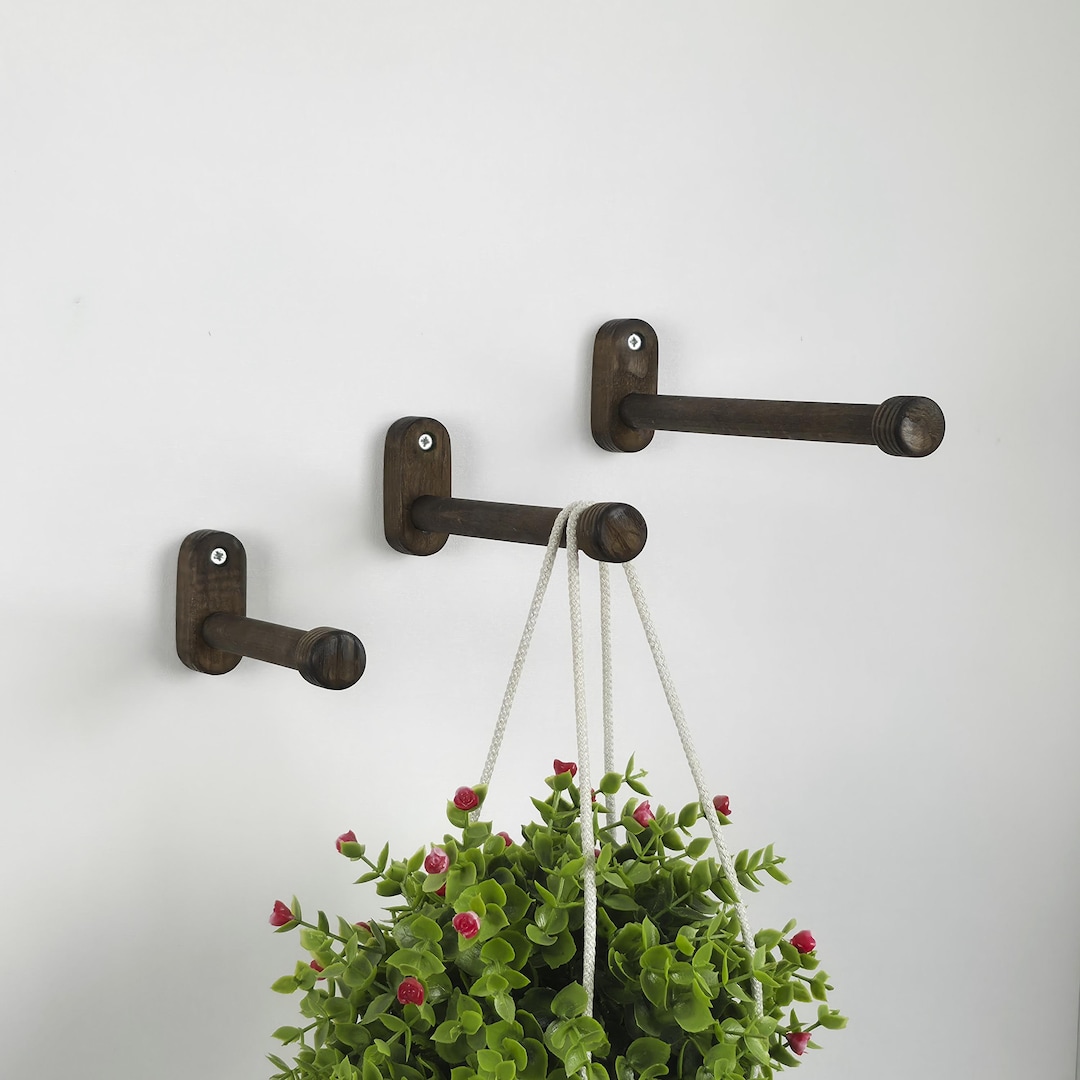 Handmade Ash Wood Plant Hook: Indoor Macrame Hanger, Wall Mount - Etsy