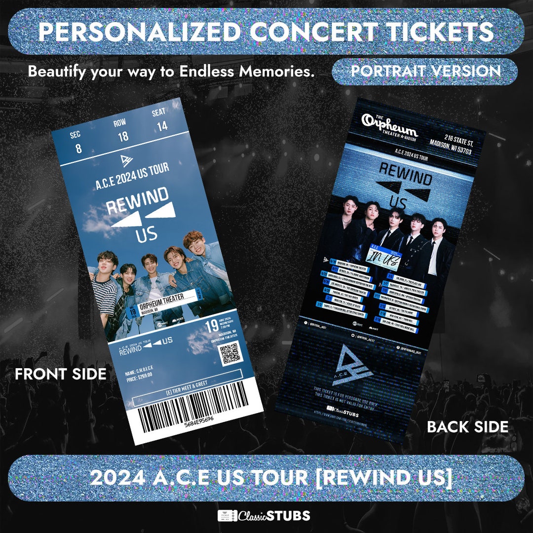 Personalized 2024 A.C.E US TOUR rewind US Stub Ticket - Etsy