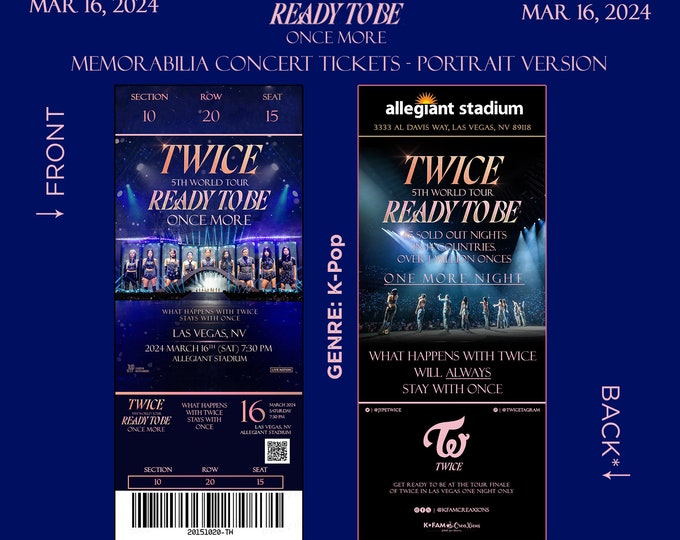 Twice: Ready to Be Holographic Concert Ticket Memorabilia, Tap to Scan ...