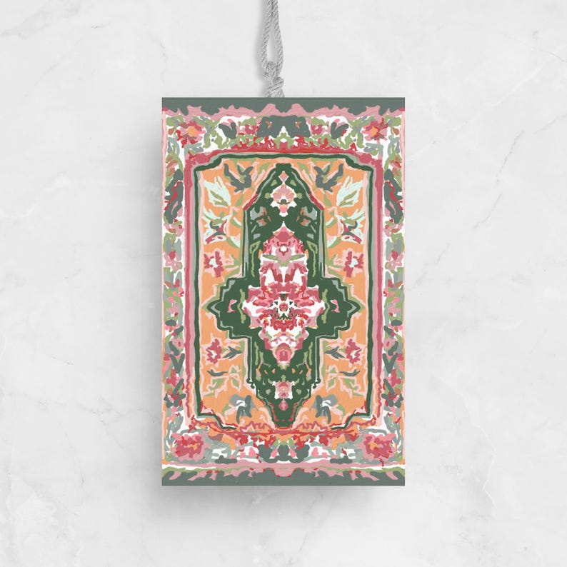 X9 Bundle of Printable Rectangular Gift Tags With Original Vintage Rug ...