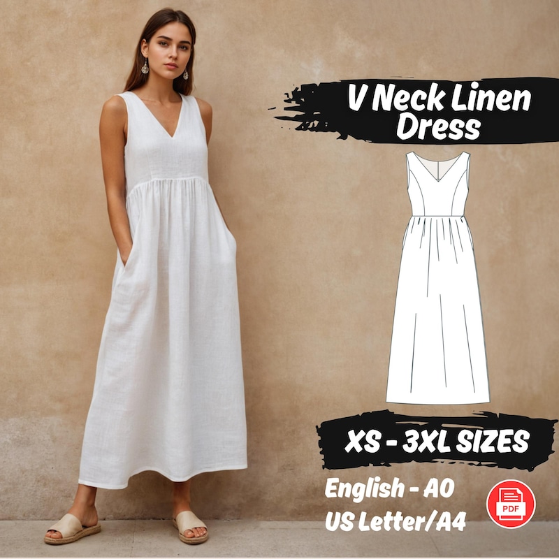 Linen Dress Pattern - Etsy