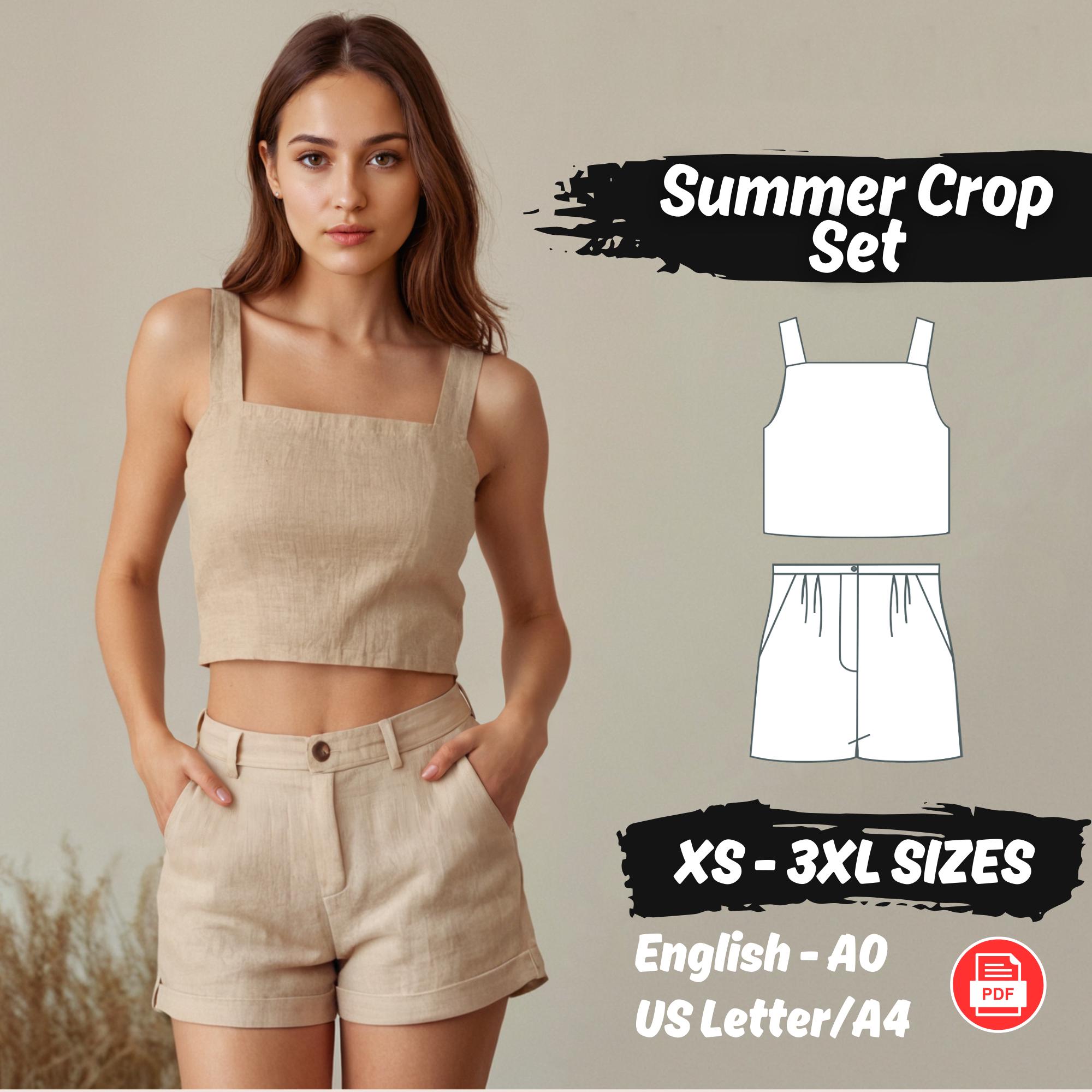 Linen Top and Shorts Sewing Pattern – Summer Lounge Set Pattern Instant ...