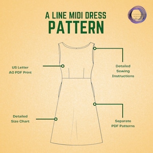 A Line Dress Sewing Pattern, Women Linen Sleeveless Dress Tutorial ...