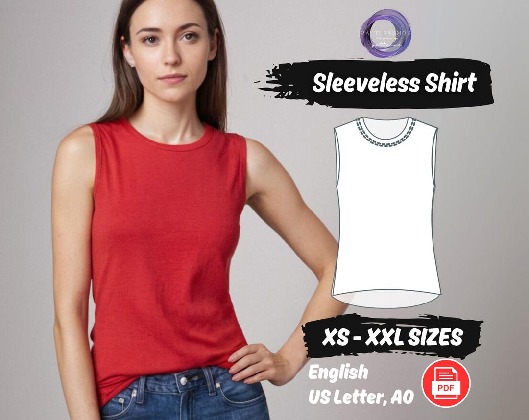 Round Collar Tank Top Sewing Pattern | Women's Linen Shirt Pattern - Etsy