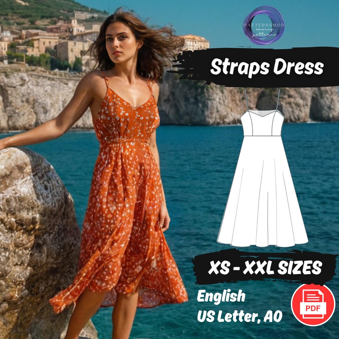 Summer Milkmaid Straps Dress Sewing Pattern | Floral Ruffle Dress ...