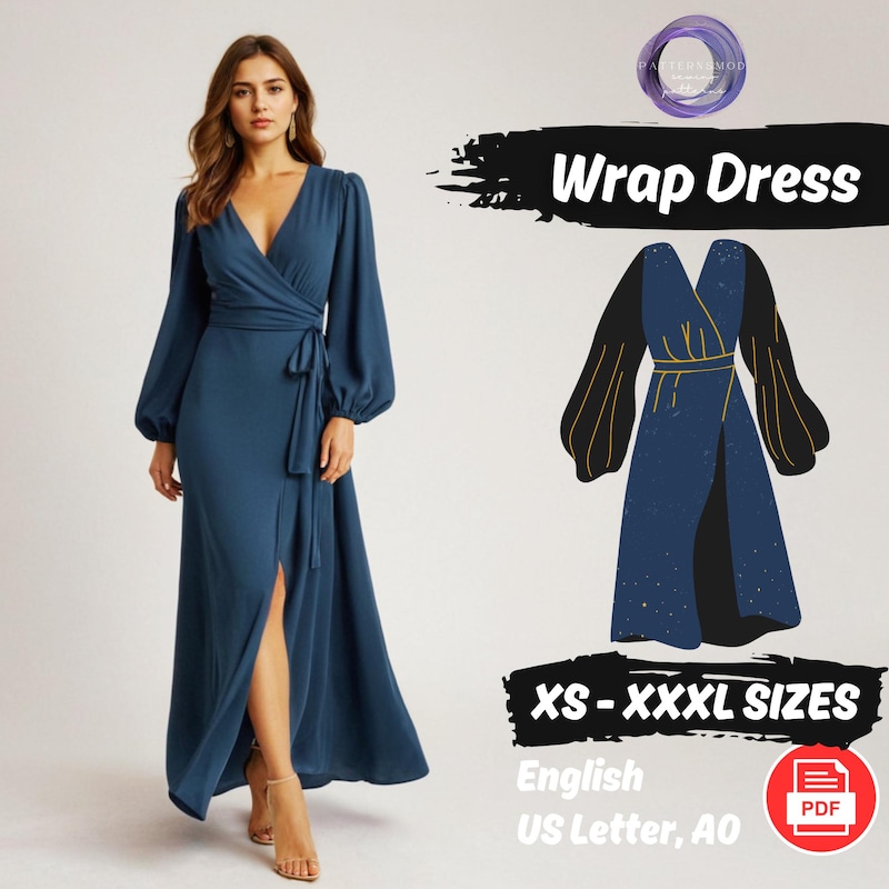 Wrap Dress Pattern - Etsy