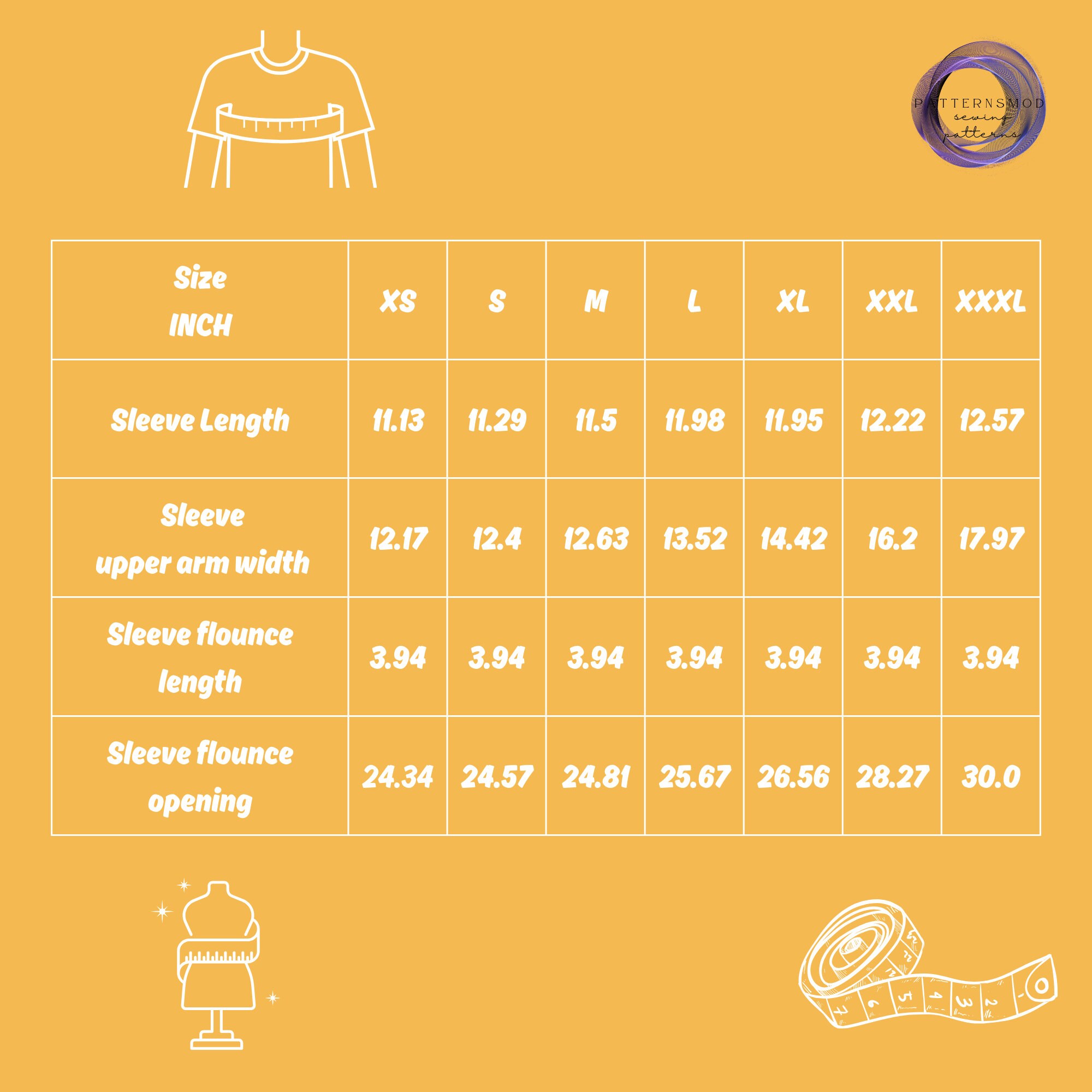 Ruffle Flare Sleeve Pattern Flutter Ruffle Sleeve Sewing Pattern ...