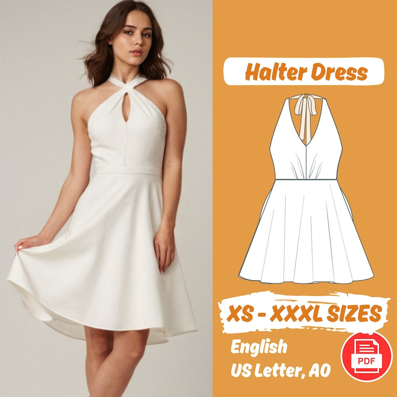 Halter Dress Pattern - Etsy