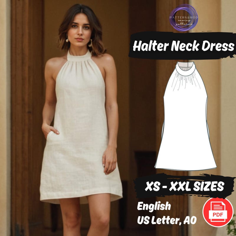 Halter Dress Pattern - Etsy