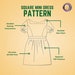 Bishop Sleeve Mini Dress Sewing Pattern, Square Neckline Digital ...