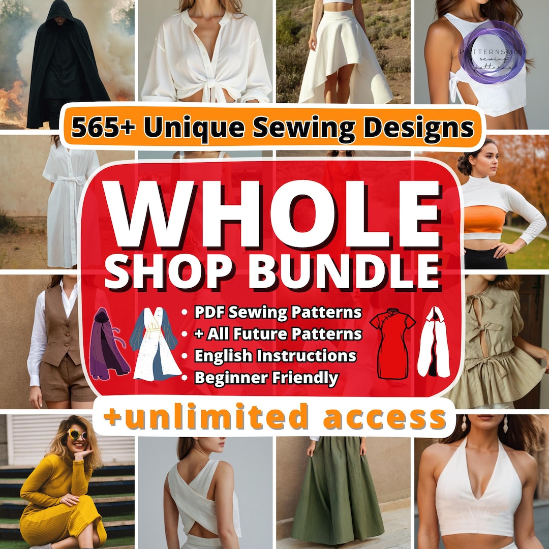 Whole Shop Sewing Pattern Bundle, Beginner Friendly Women Sewing ...