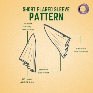 Flared Sleeve Sewing Pattern | Flutter Ruffle Sleeve Pattern | Add on ...
