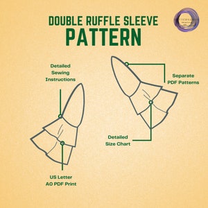 Double Ruffle Sleeve Sewing Pattern | Flare Sleeve Pattern | Flounce ...