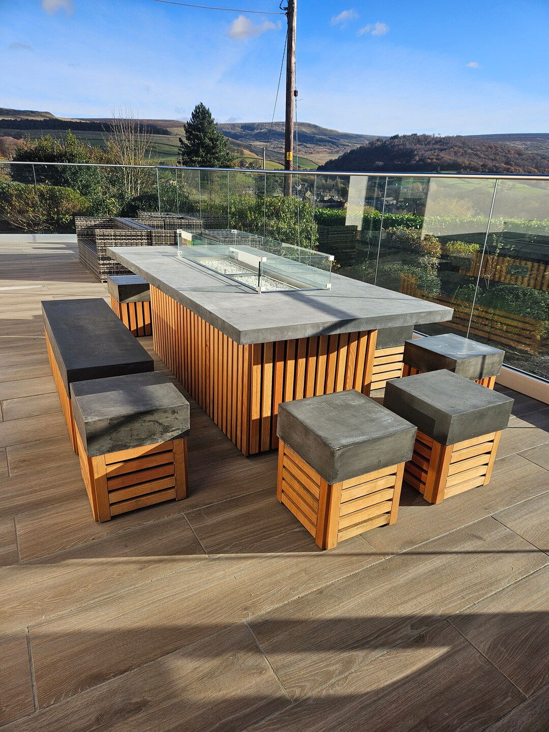 Polished Roma Concrete Garden Fire Table - Etsy