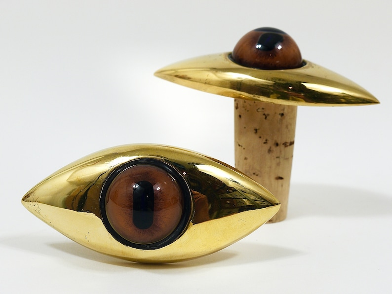 Iconic Carl Auböck Handcrafted Eye Bottle Stopper #4538, Cork, Brass ...