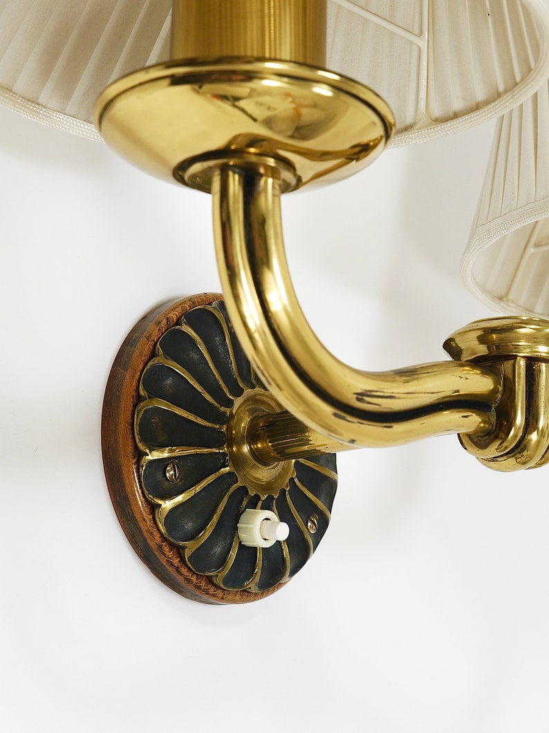 Hugo Gorge Pair Viennese Modernism Brass Sconces Wall Lights, Austria ...
