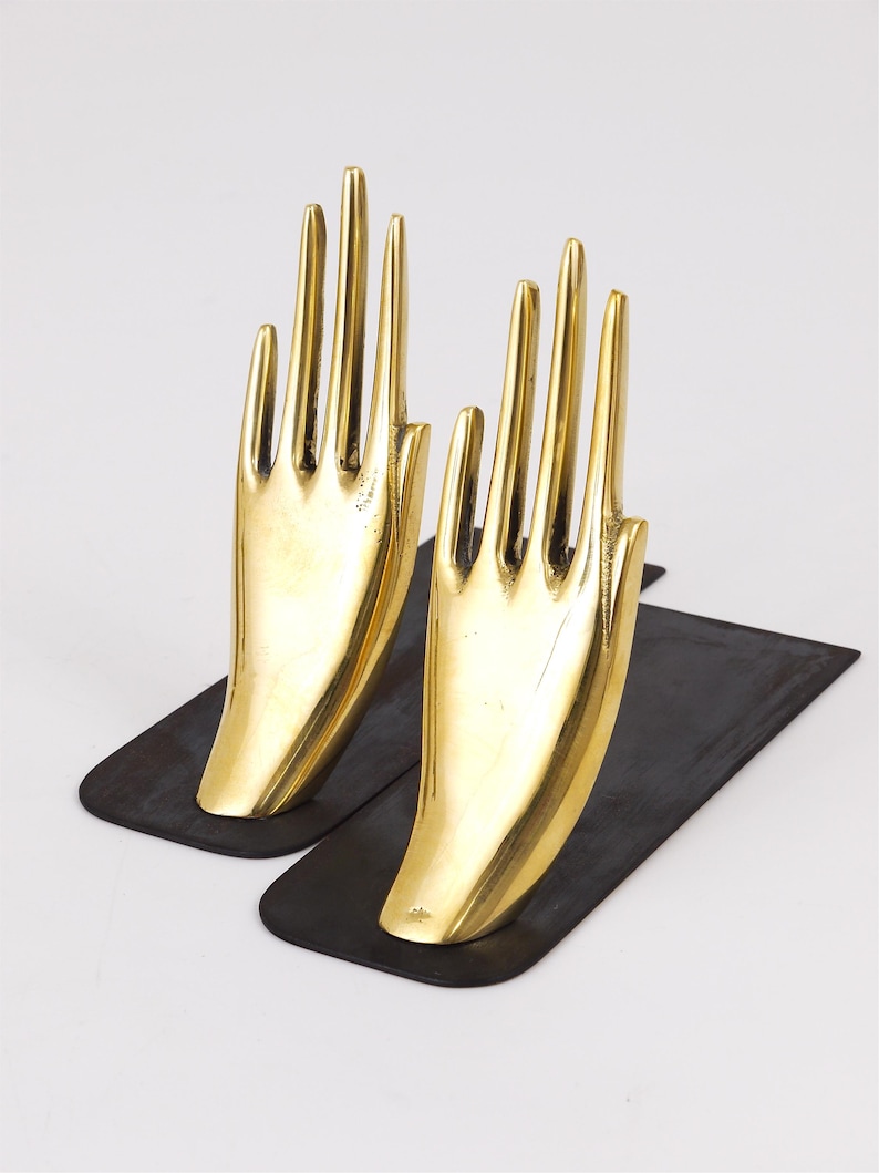 Carl Auböck Mid-century Bookends With Brass Hands #1928, Vienna ...