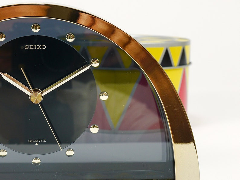 Beautiful Hollywood Regency Brass "see-through" Table Clock, Seiko ...