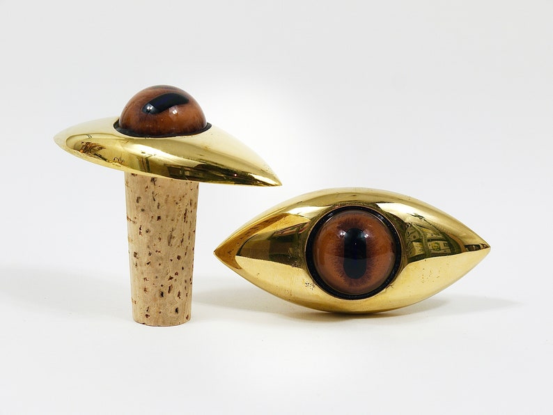 Iconic Carl Auböck Handcrafted Eye Bottle Stopper #4538, Cork, Brass ...