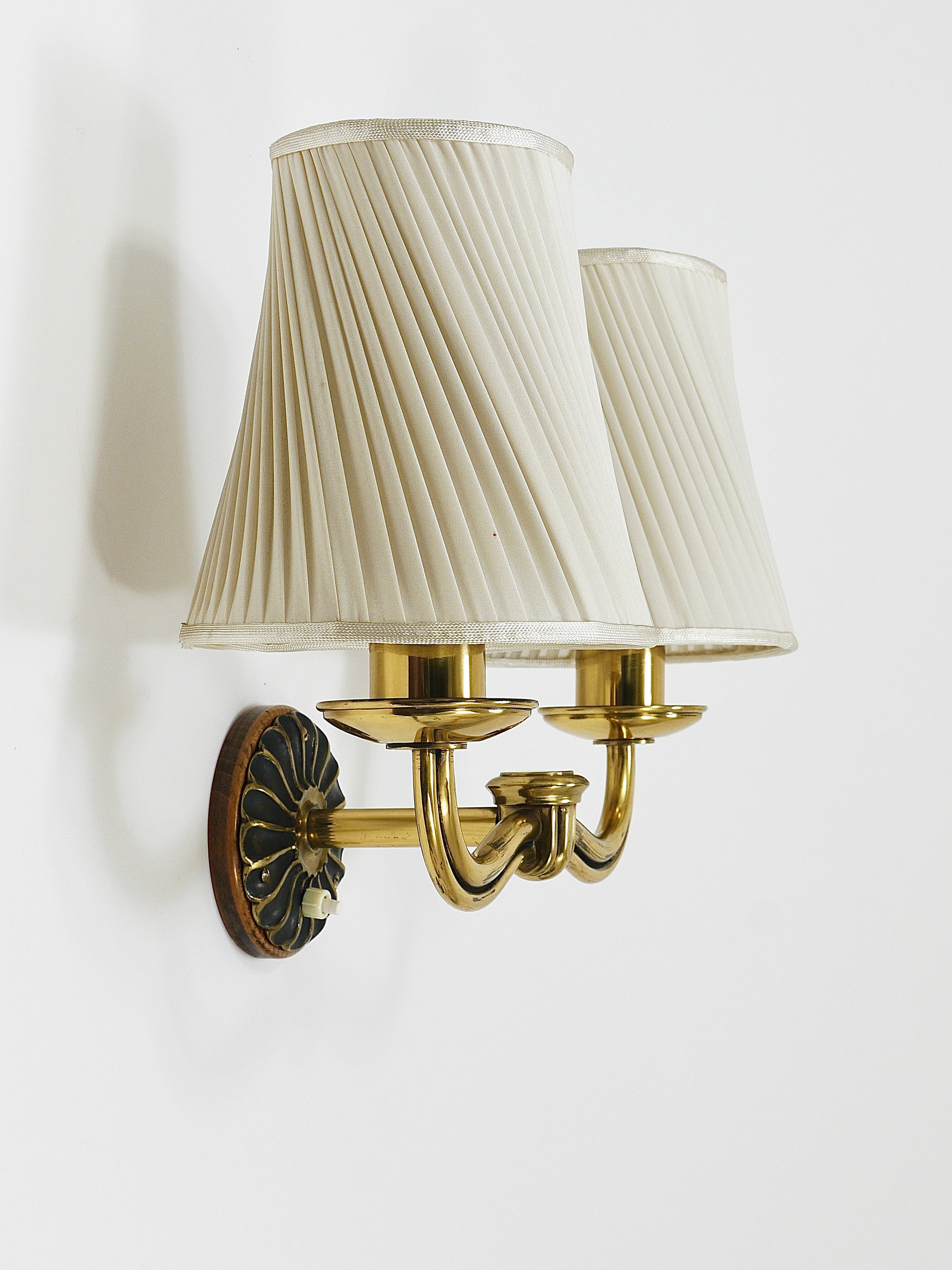Hugo Gorge Pair Viennese Modernism Brass Sconces Wall Lights, Austria ...