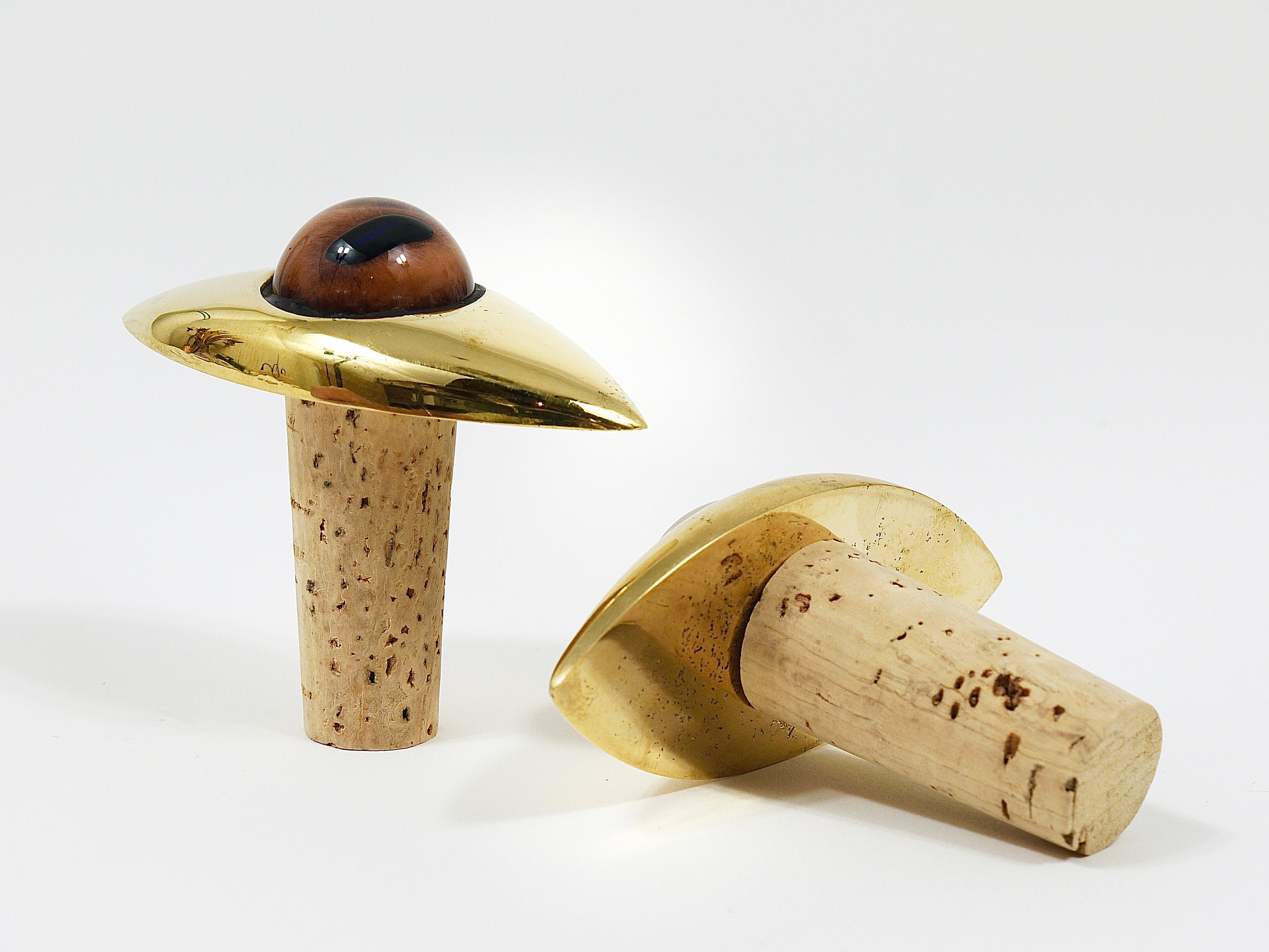 Iconic Carl Auböck Handcrafted Eye Bottle Stopper #4538, Cork, Brass ...
