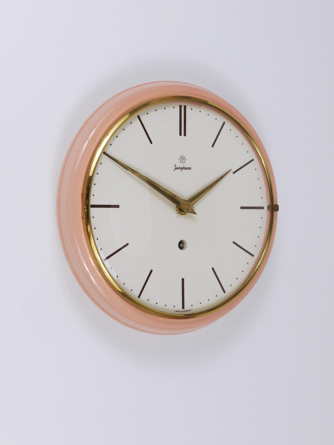 Junghans Large Pink Max Bill Style Midcentury Wall Clock, Germany ...