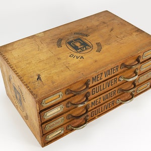 Vintage Haberdashery Wooden Sewing Thread Store Cabinet, Germany 1920s ...