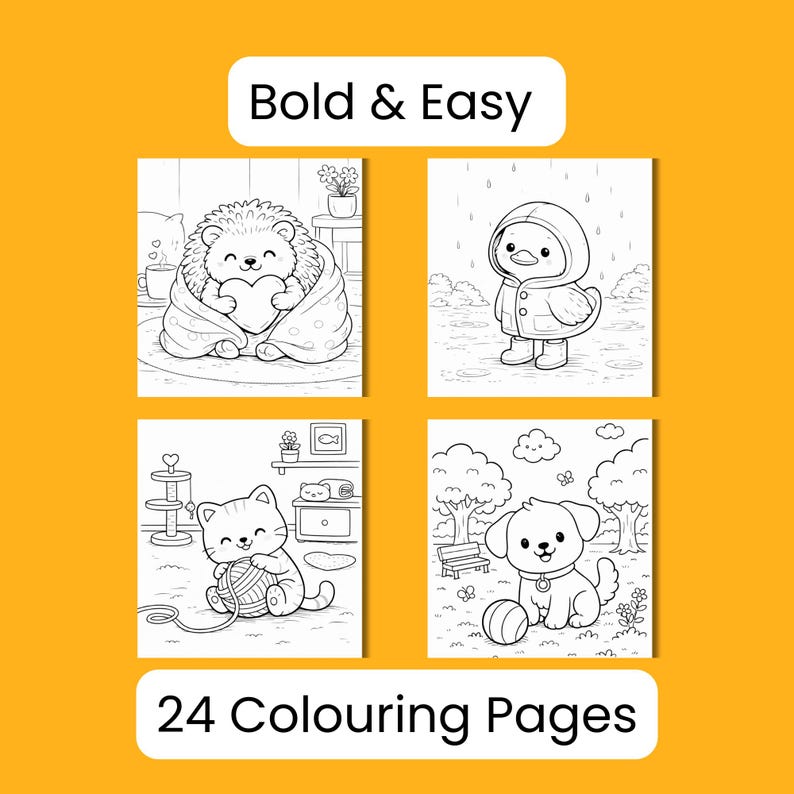 Printable Animal Colouring Pages for Kids | PDF Download | Bold & Easy ...