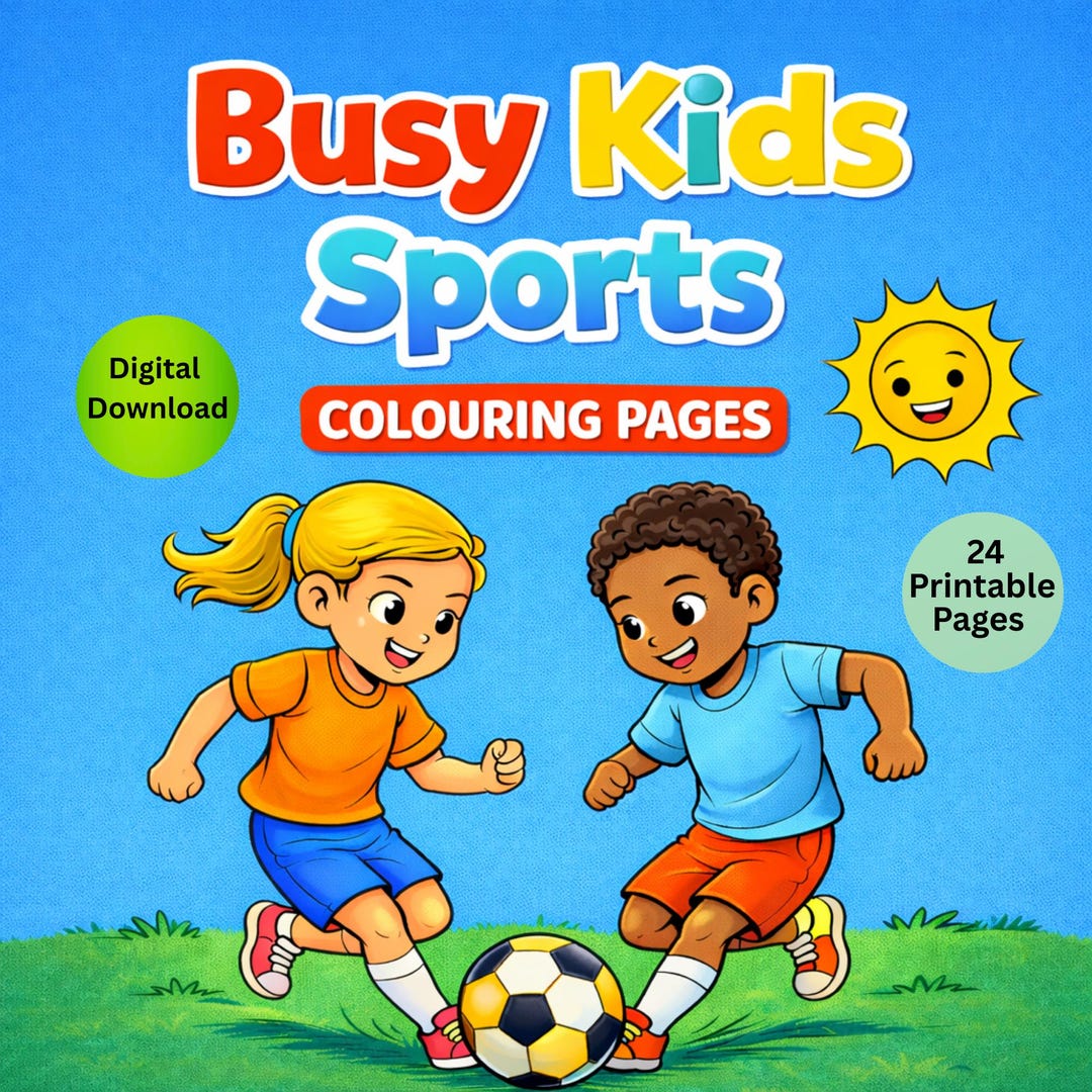 Kids Sports Coloring Pages | 24 Printable Activity Sheets (digital ...