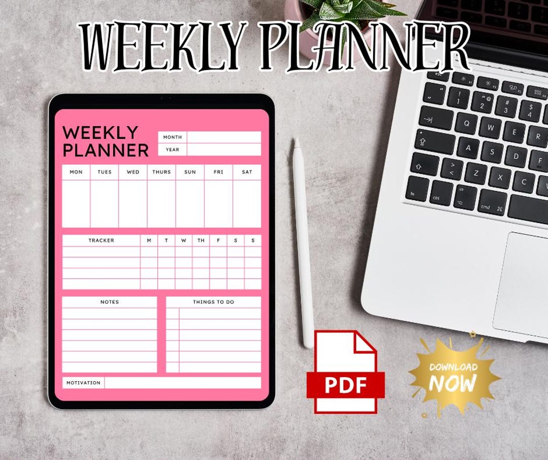 Weekly Planner Printable | Productivity Organizer | to Do List, Notes ...