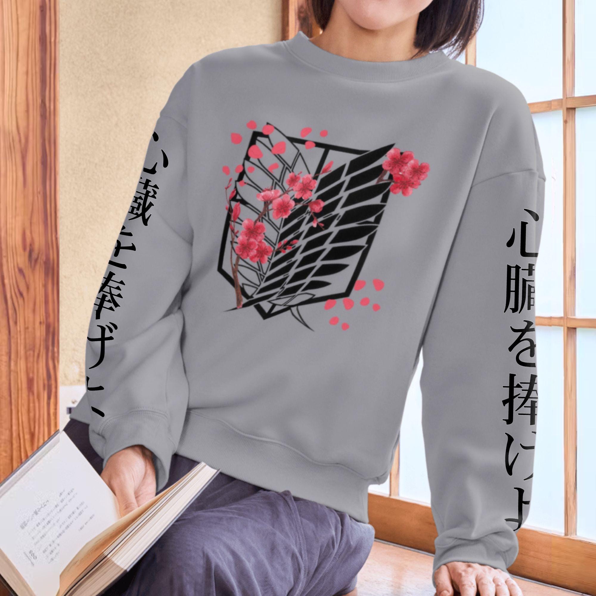 Anime Attack on Titan Survey Corps Unisex Sweatshirt, Red Roses ...