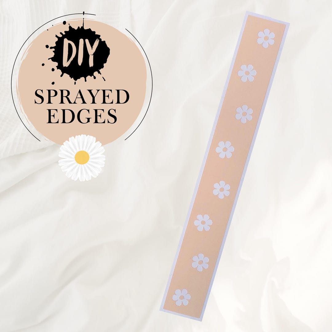 Stencil for book edges | Pochoir jaspage | Daisies summer flower ...