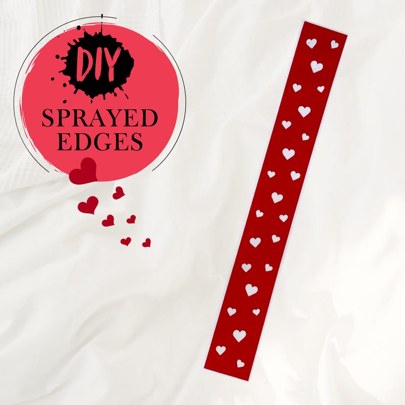 Stencil for Book Edges | Marbling Stencil | Small Hearts Pattern ...