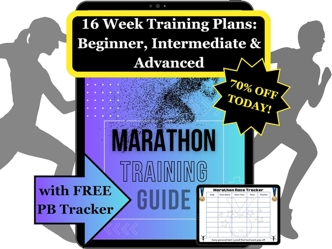16-week Marathon Training Plan Printable – Beginner, Intermediate or ...