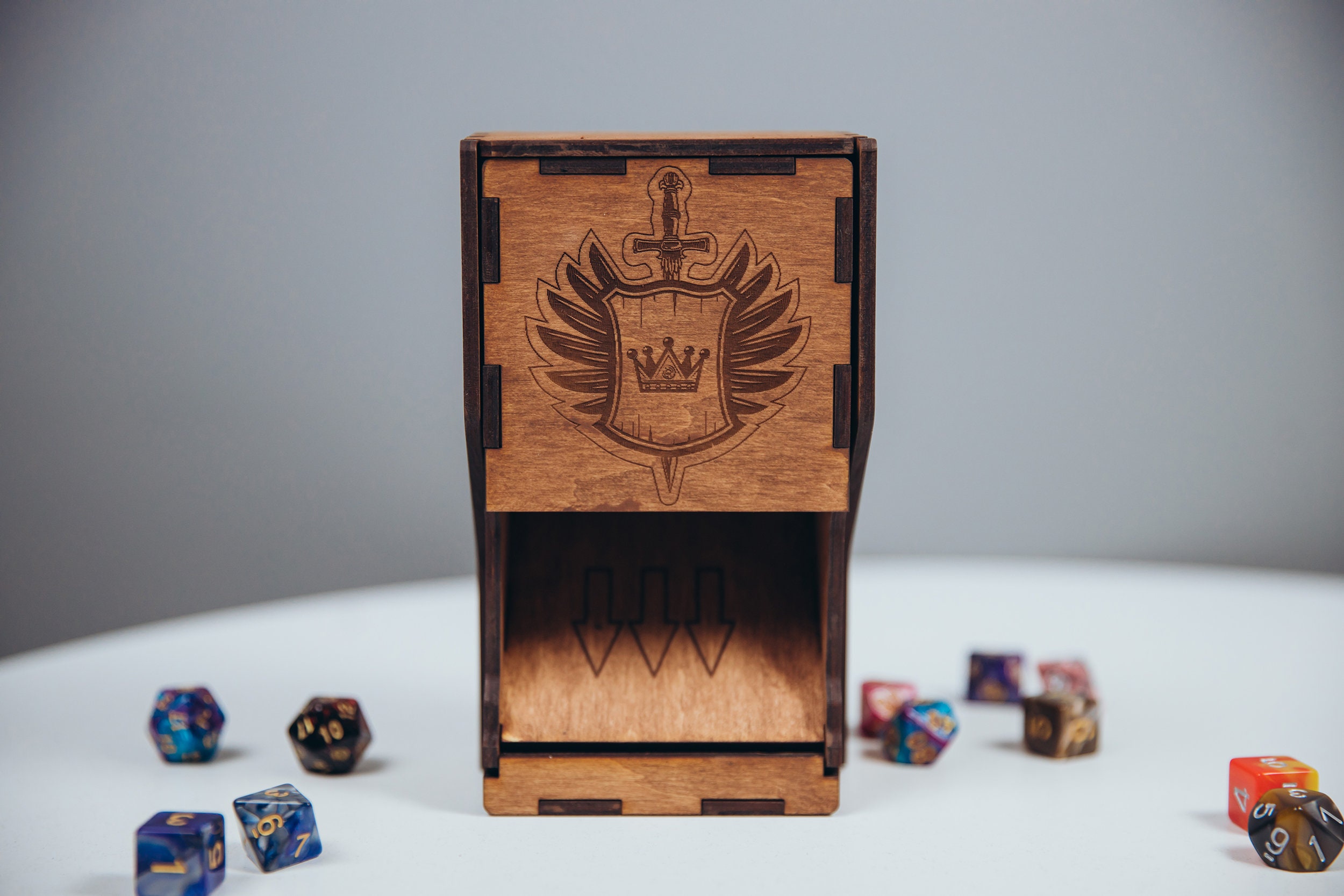 Dnd Dice Tower Wood Custom Dice Tower and Tray - Etsy