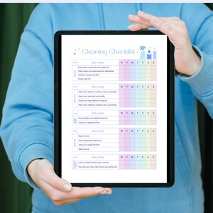 Colorful Cleaning Checklist, Modern Home Maintenance Planner, Portable ...