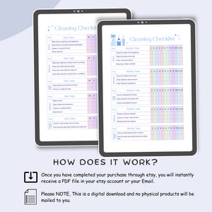 Colorful Cleaning Checklist, Modern Home Maintenance Planner, Portable ...