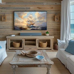 Summer Sailboat Frame Tv Art, Summer Lake Frame TV Art Coastal House ...