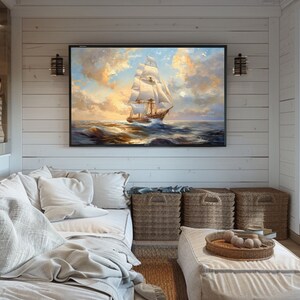 Summer Sailboat Frame Tv Art, Summer Lake Frame TV Art Coastal House ...