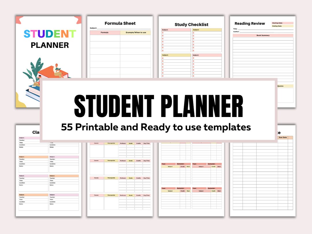 Student Planner Templates, 2024 Student Planner, Student Digital ...